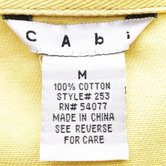 CAbi | Jackets & Coats | Cabi Trucker Western Yellow Denim Jacket M ...